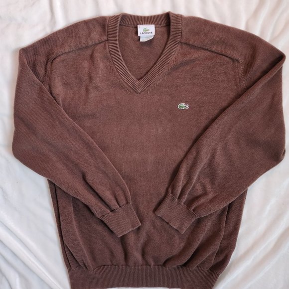 Lacoste | Sweaters | Vtg Izod Lacoste Croc Logo Acrylic Vneck Sweater ...